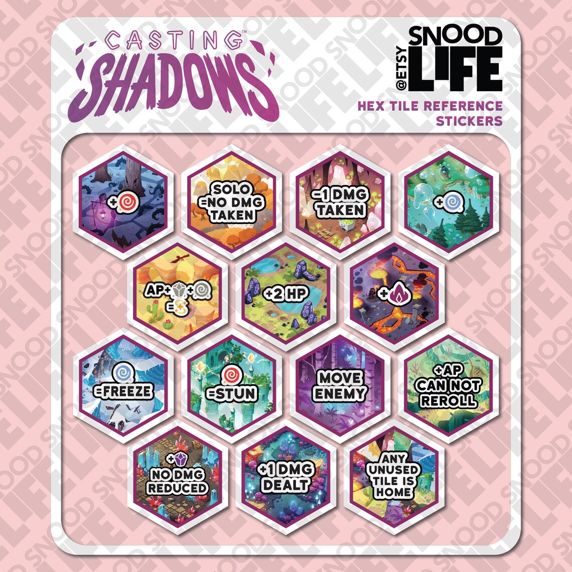 Casting Shadows Hex Tile Reference Stickers KSE Ice Storm - Etsy