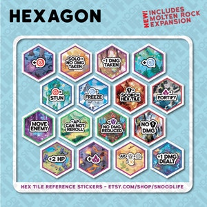 Casting Shadows Hex Tile Reference Stickers, KSE + Ice Storm and Molten Rock Expansions, Game ...