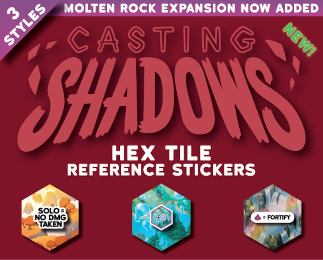 Casting Shadows Hex Tile Reference Stickers, KSE + Ice Storm and Molten ...