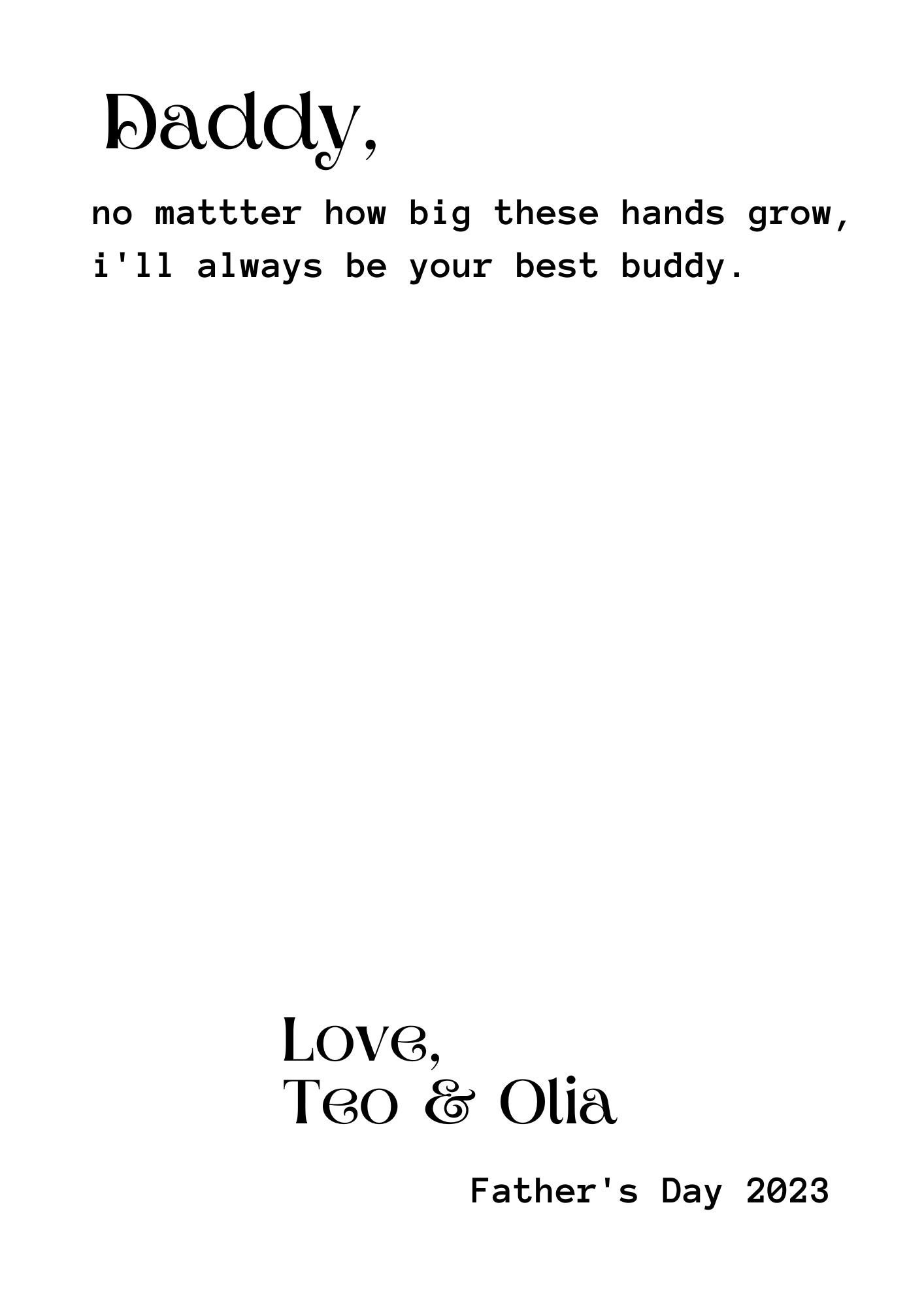 Daddy Handprint Craft| Father's Day Printable| Baby Handprint Art ...