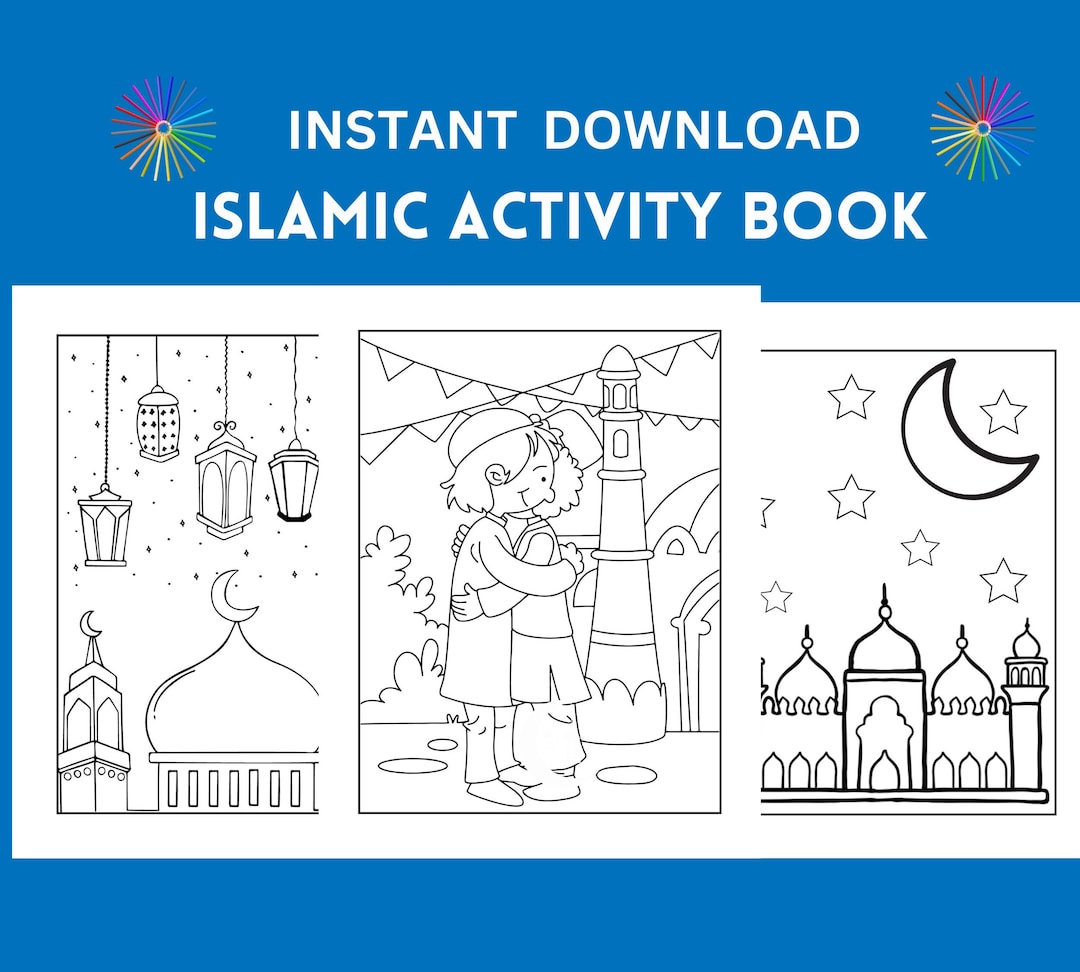 Islamic Activity Coloring Book for Kids Gift 27 Page Digital Download ...