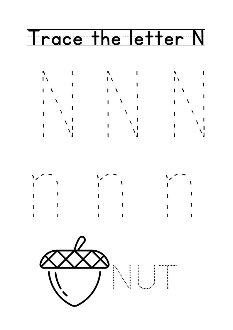 Worksheet Preschool Tracing Alphabet Letters A-Z Uppercase & Lowercase ...