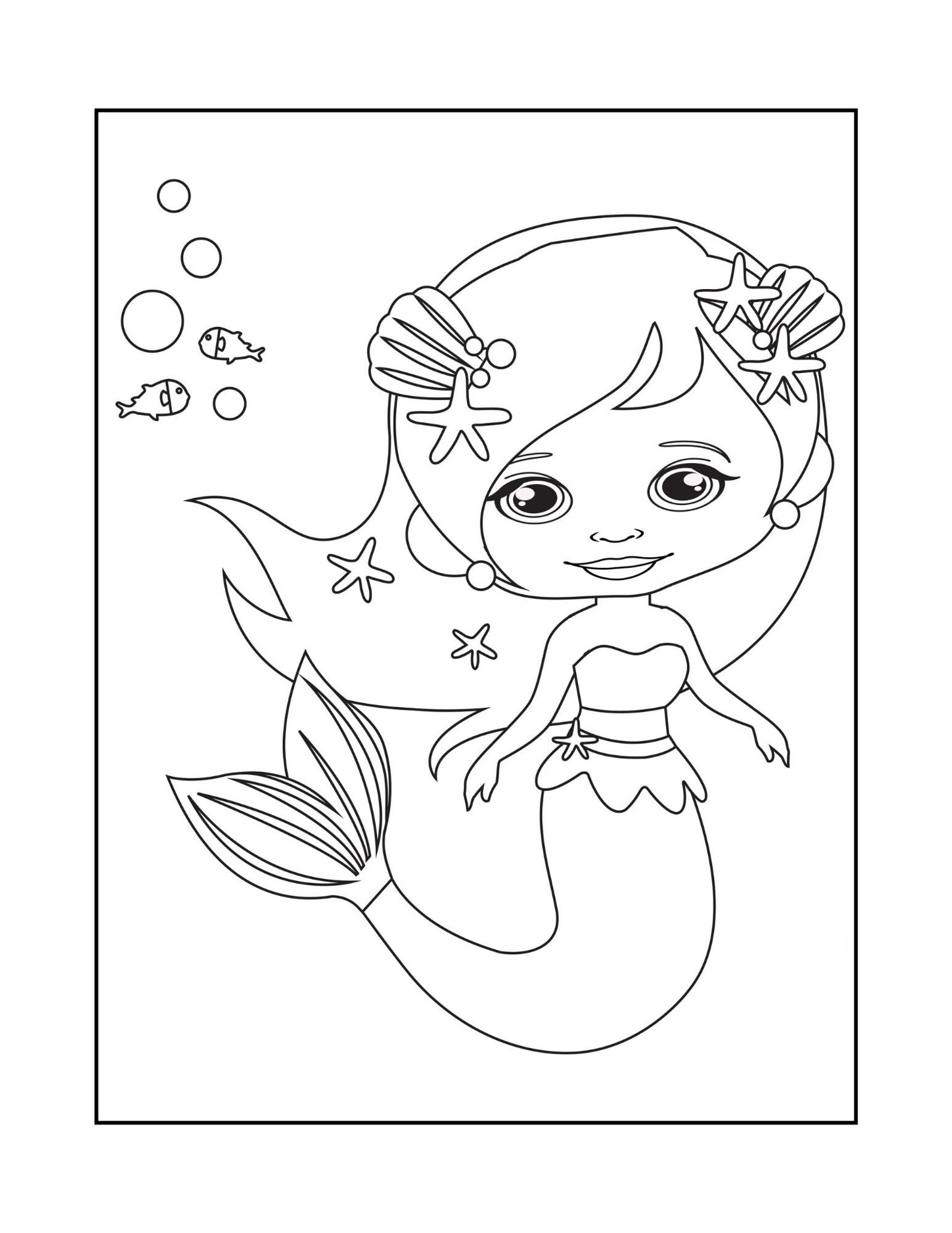 Mermaid Coloring Book, Mermaid Kids Coloring Pages, Girl Gift, Kids ...