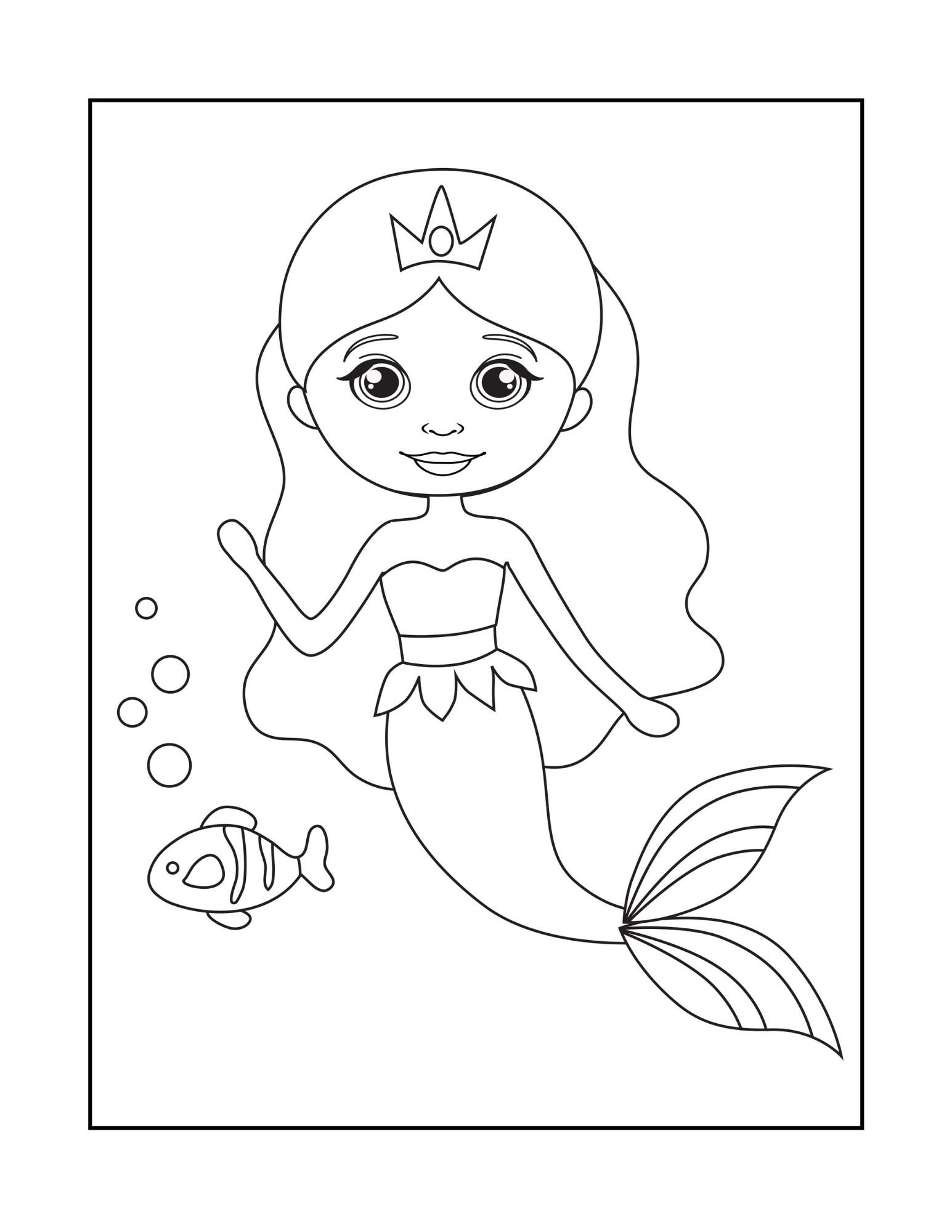Mermaid Coloring Book, Mermaid Kids Coloring Pages, Girl Gift, Kids ...