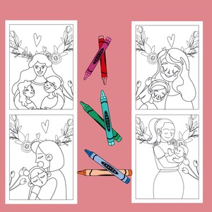 Mothers Day Coloring Book, Mothers Day Printable, Coloring Pages for ...