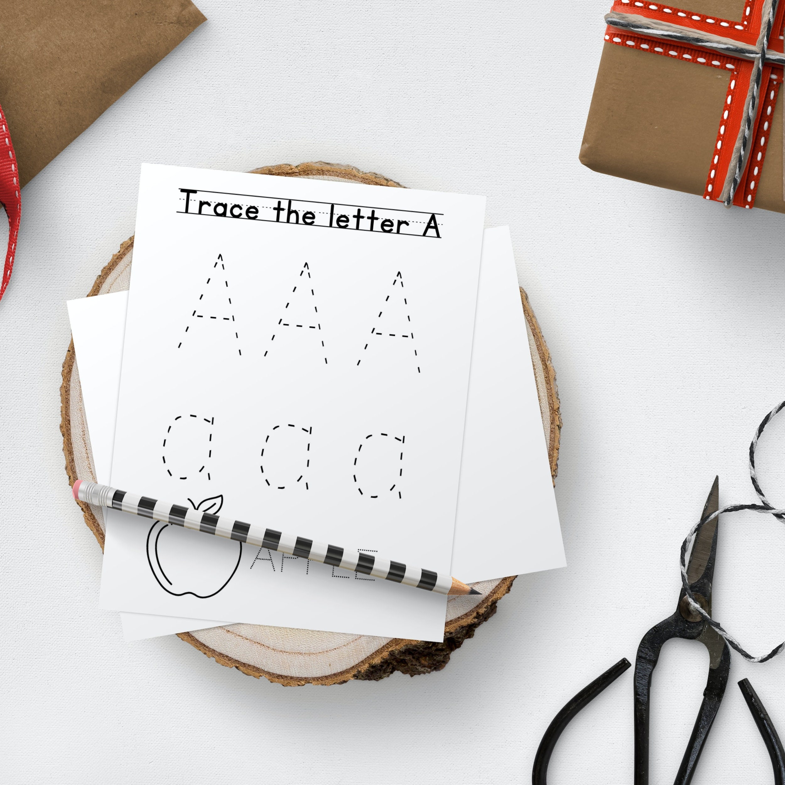 Worksheet Preschool Tracing Alphabet Letters A-Z Uppercase & Lowercase ...