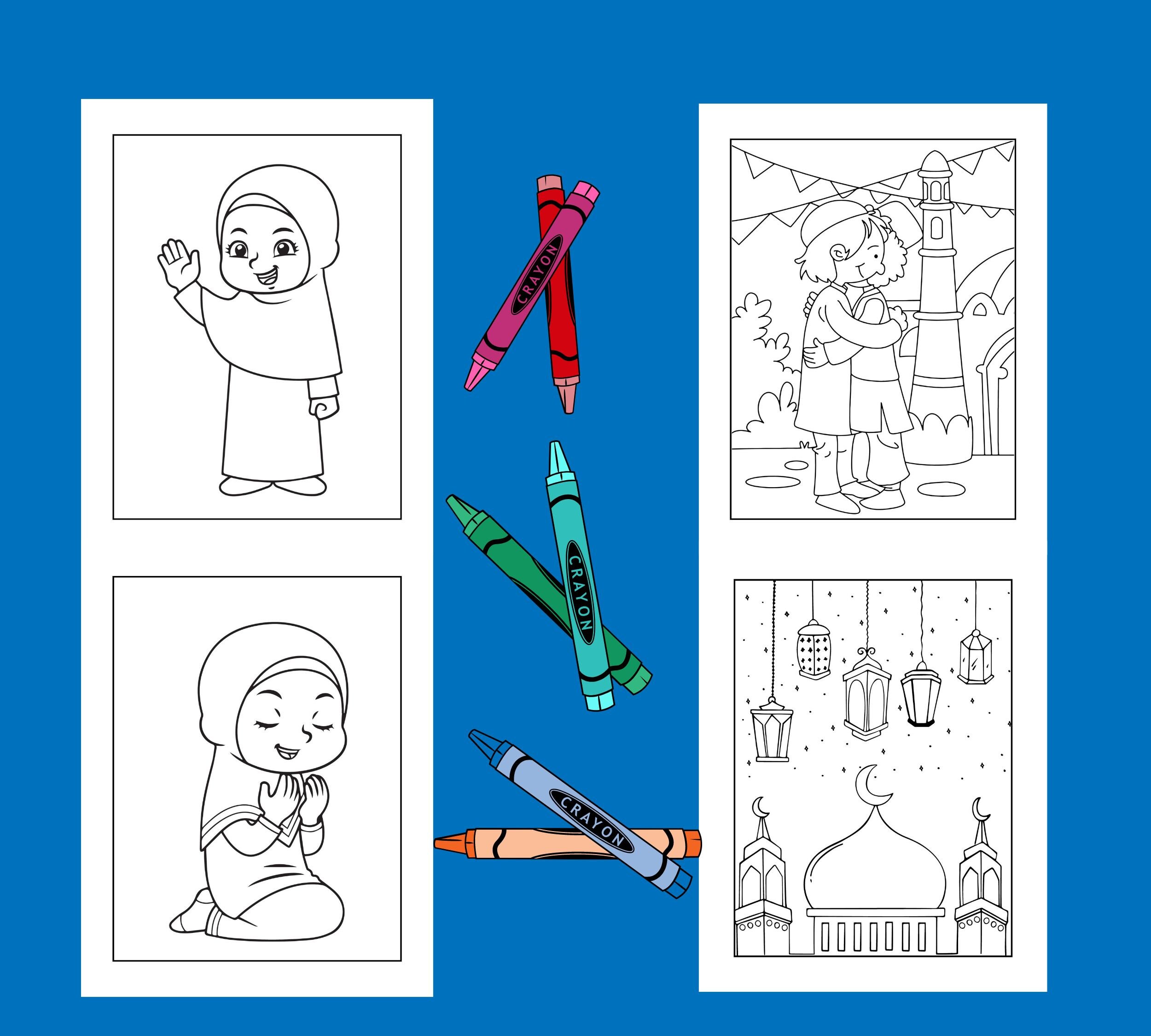 Islamic Activity Coloring Book for Kids Gift 27 Page Digital Download ...
