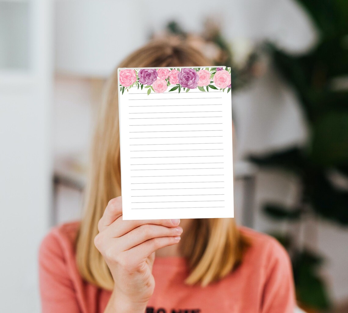 Watercolor Roses Printable Stationery Set of 6 Digital - Etsy