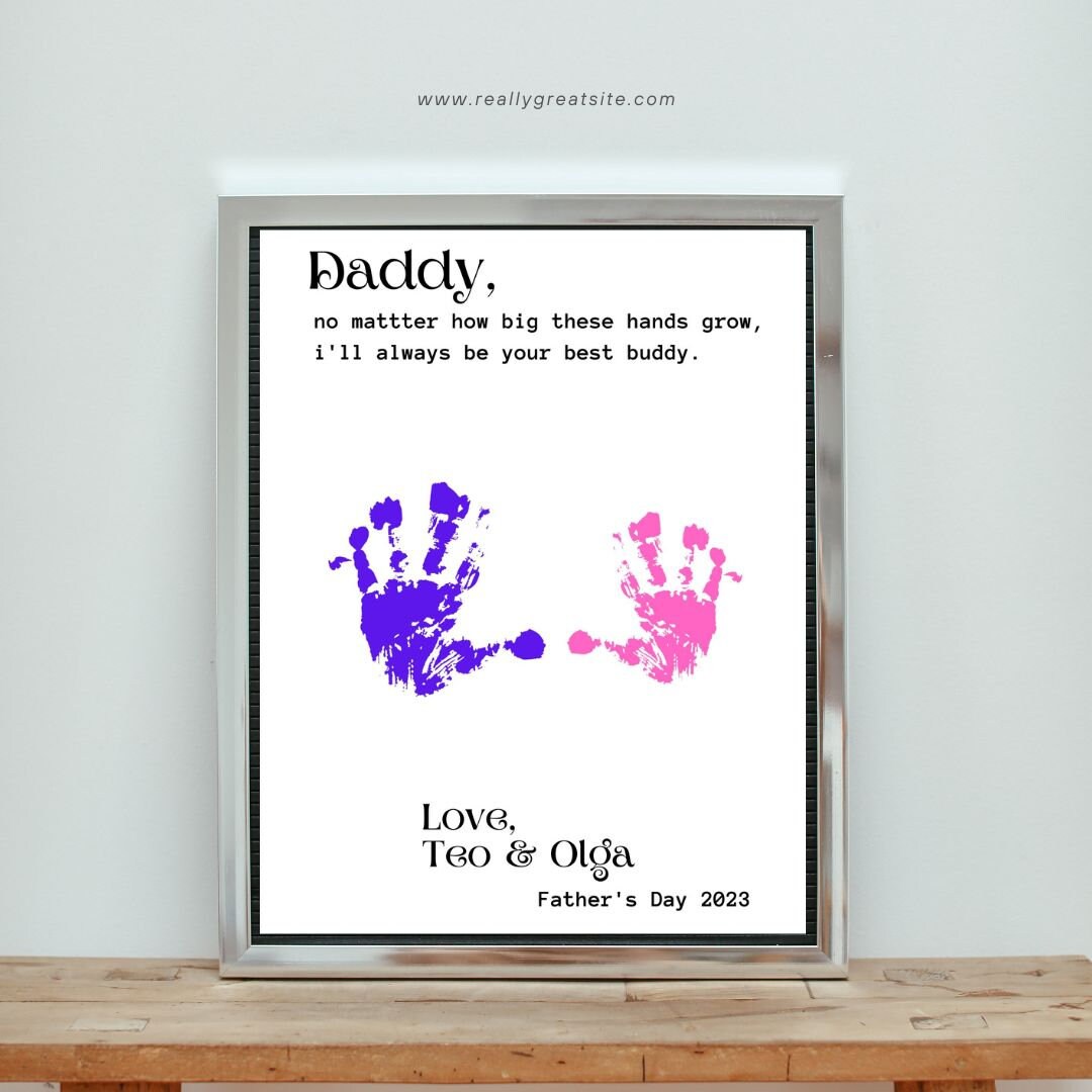 Daddy Handprint Craft| Father's Day Printable| Baby Handprint Art ...