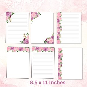 Watercolor Roses Printable Stationery Set of 6 Digital - Etsy