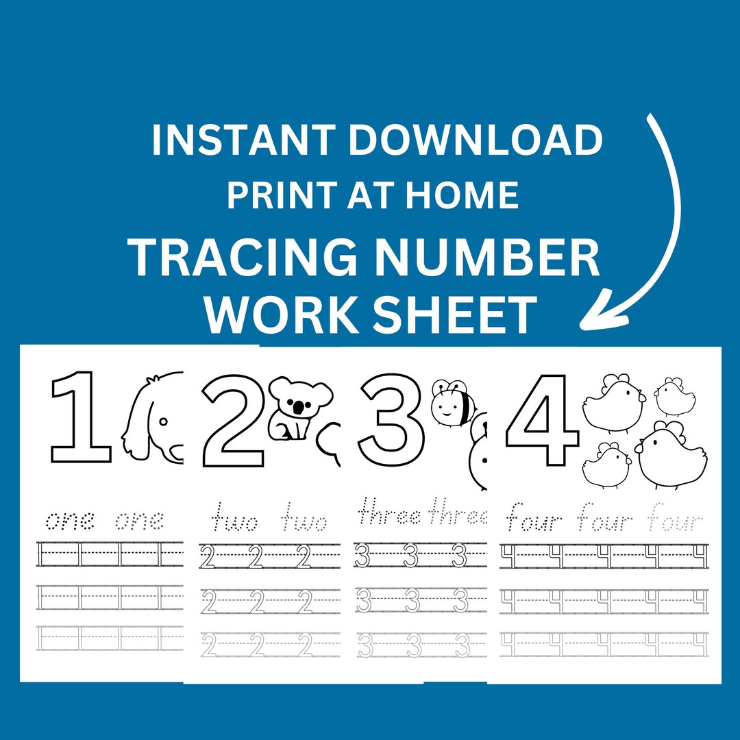 Tracing Number1-10, Handwriting, Practice Preschool, Pintable Worksheet ...