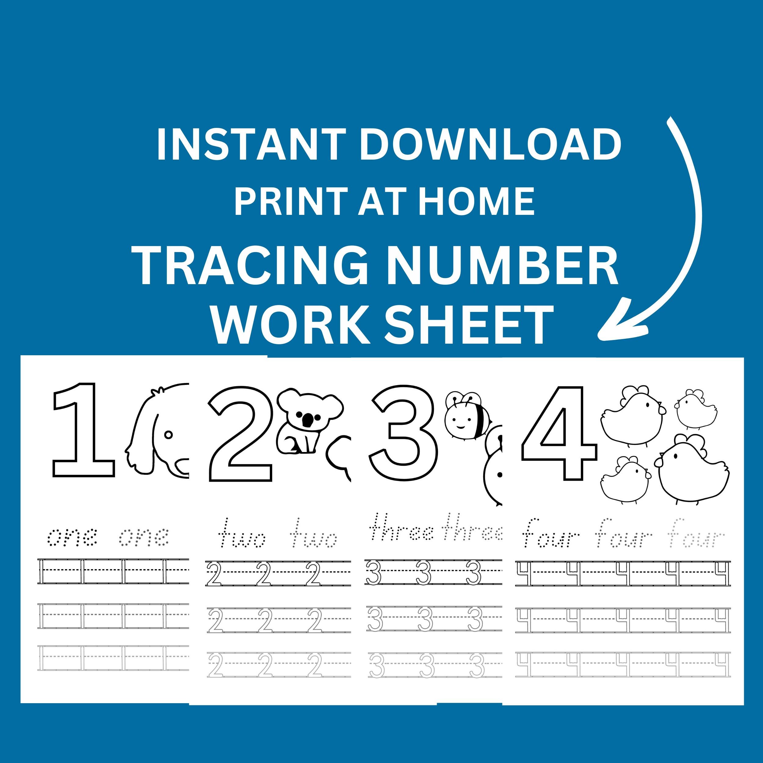 Tracing Number1-10, Handwriting, Practice Preschool, Pintable Worksheet ...