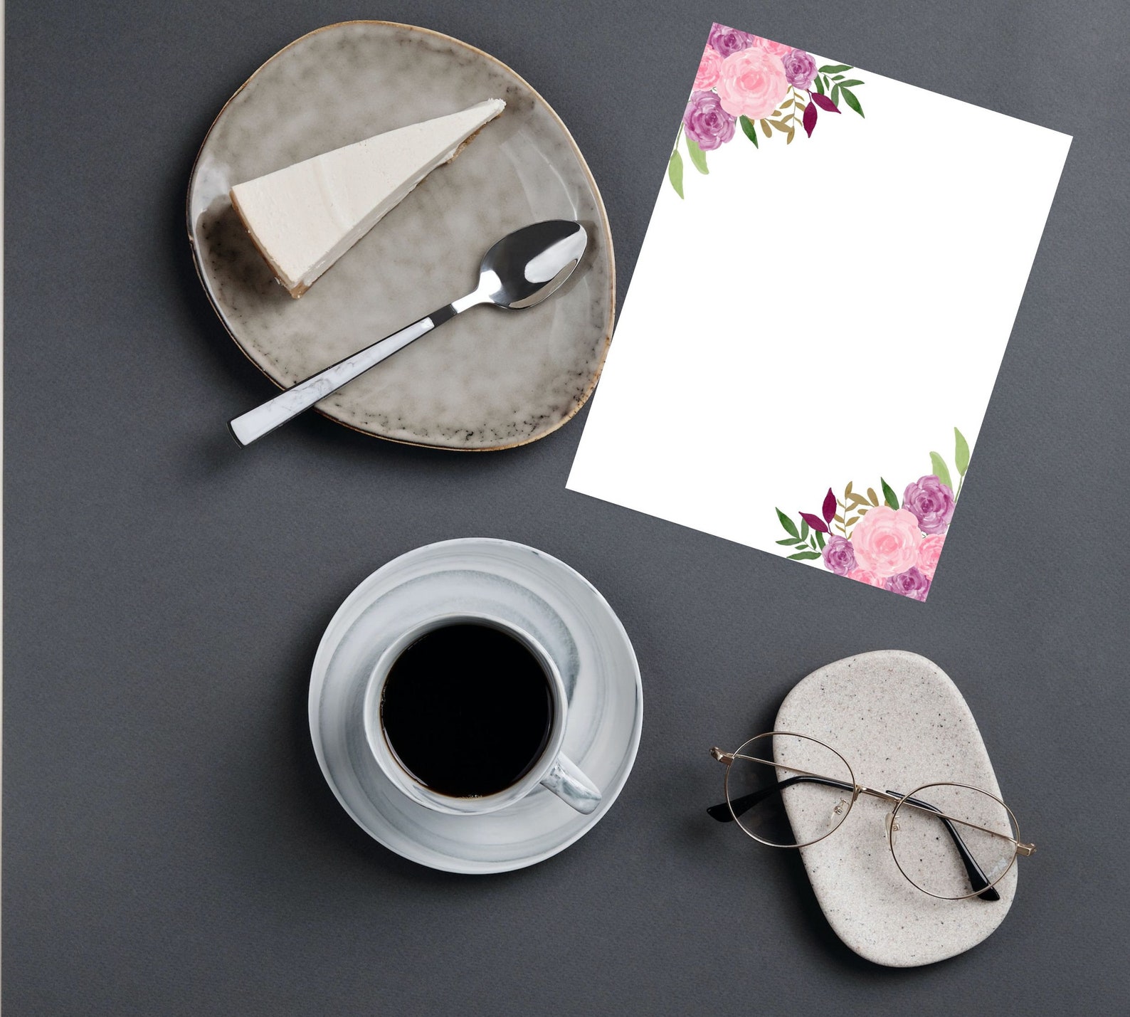 Watercolor Roses Printable Stationery, Set of 6 Digital Download ...