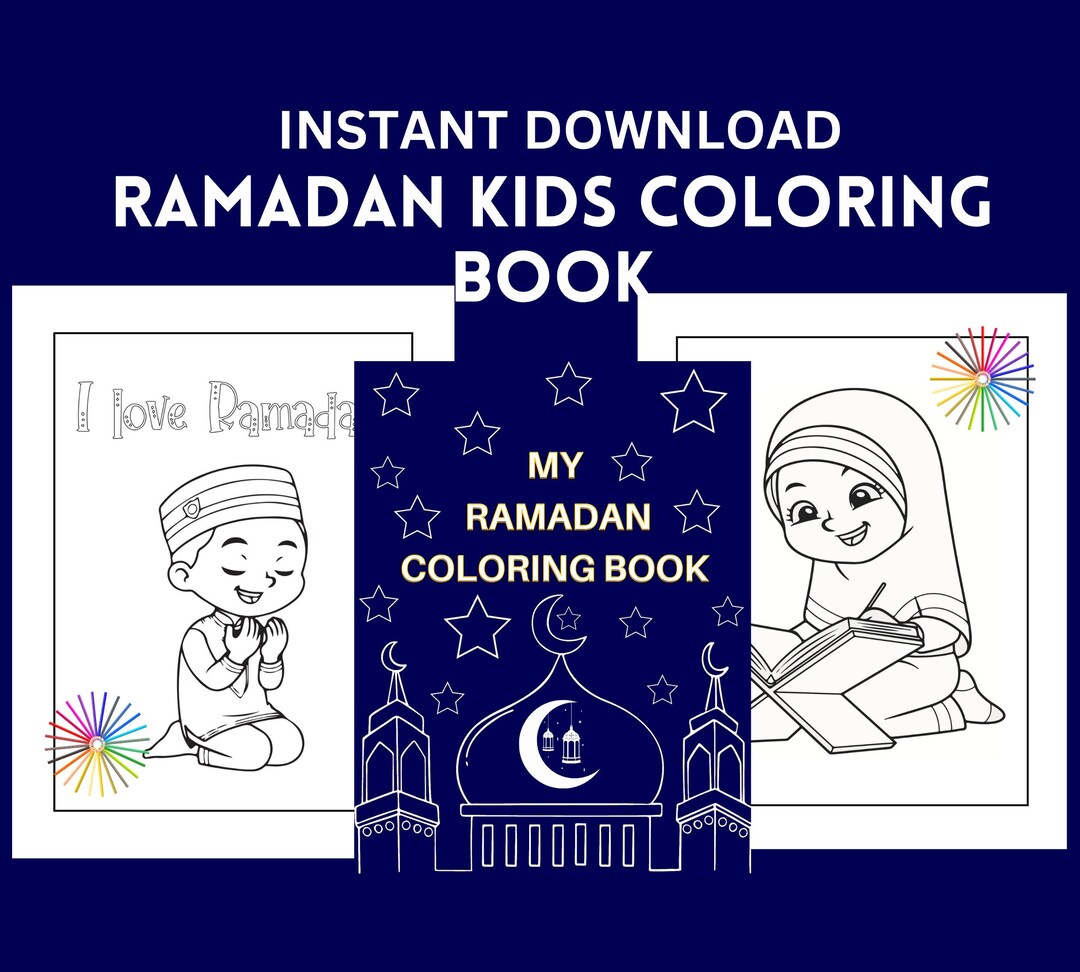 Ramadan Coloring Book for Kids Gift 40 Page Digital Download Ramadan ...