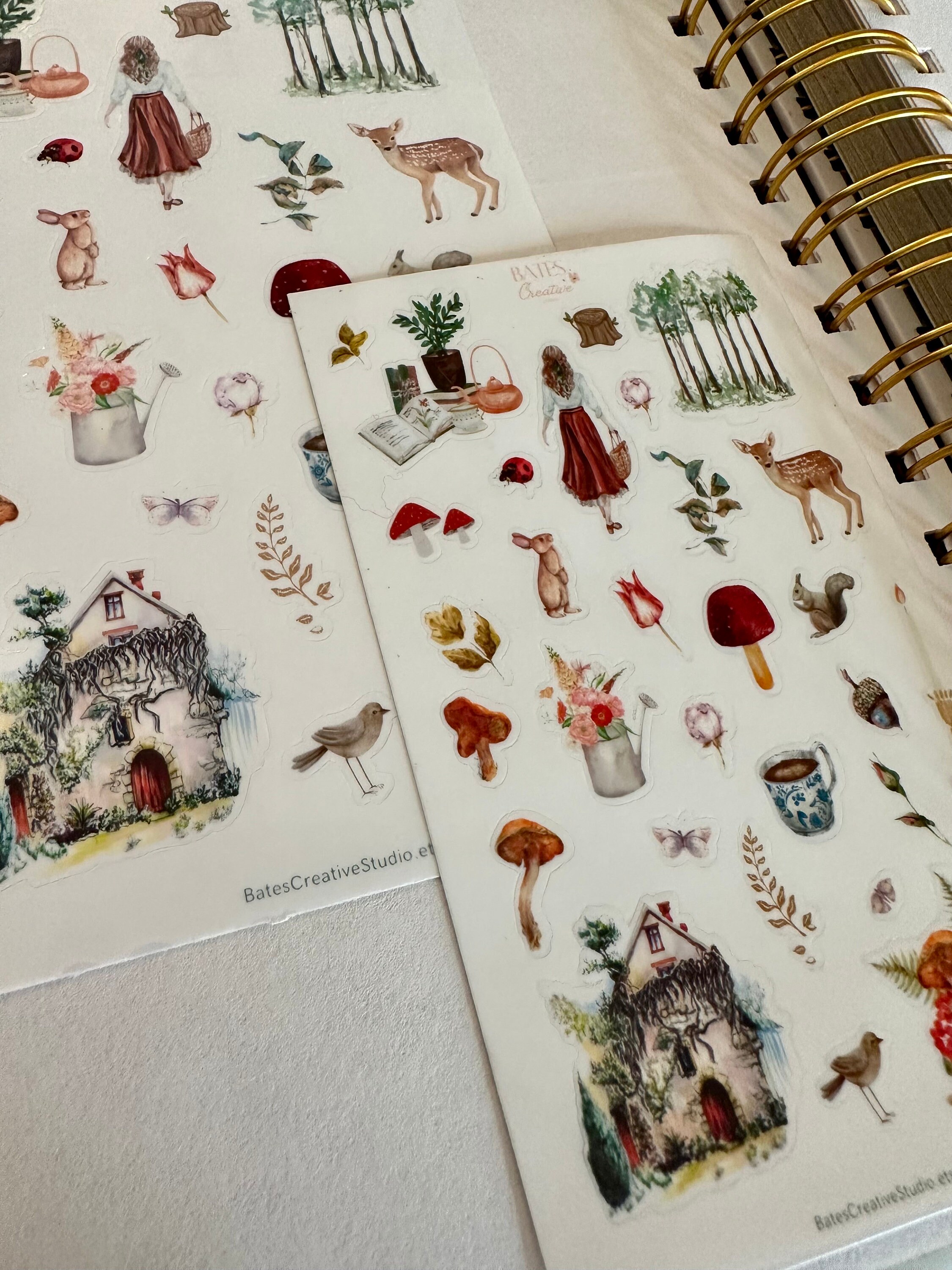 Sticker Sheet - Cottagecore Stickers - Planner Stickers, DIY Bullet ...