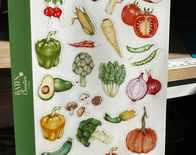 Fruit & Vegetable Stickers A4 Sheet of 35 Circular Stickers - Etsy