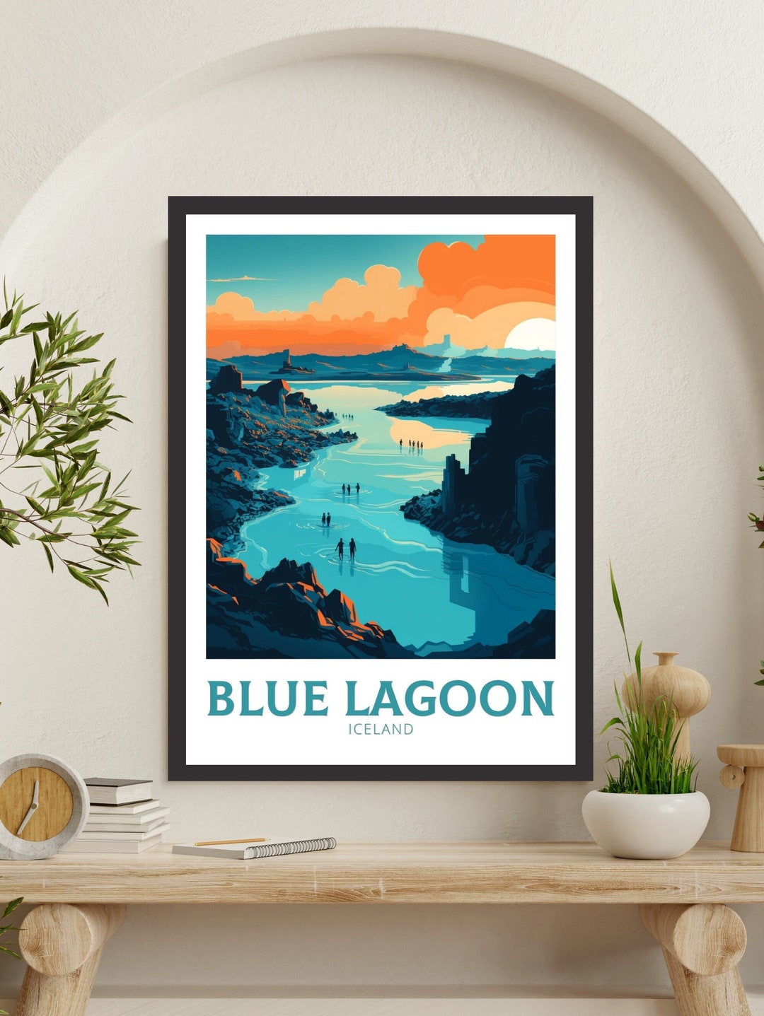 Blue Lagoon Travel Print Blue Lagoon Poster Blue Lagoon Artwork Blue ...