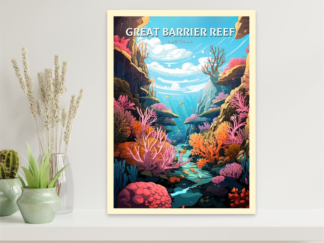 Great Barrier Reef Travel Poster Barrier Reef Print Reef - Etsy