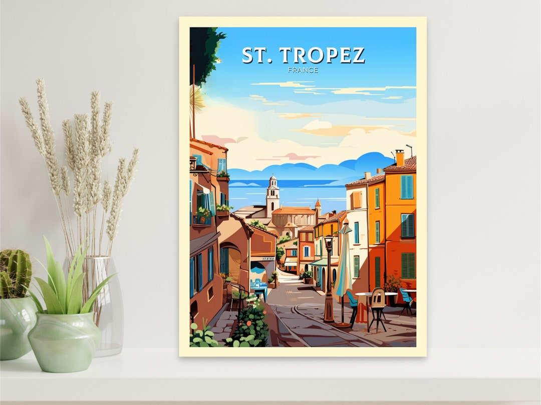 St Tropez Print St Tropez Illustration St Tropez Poster - Etsy