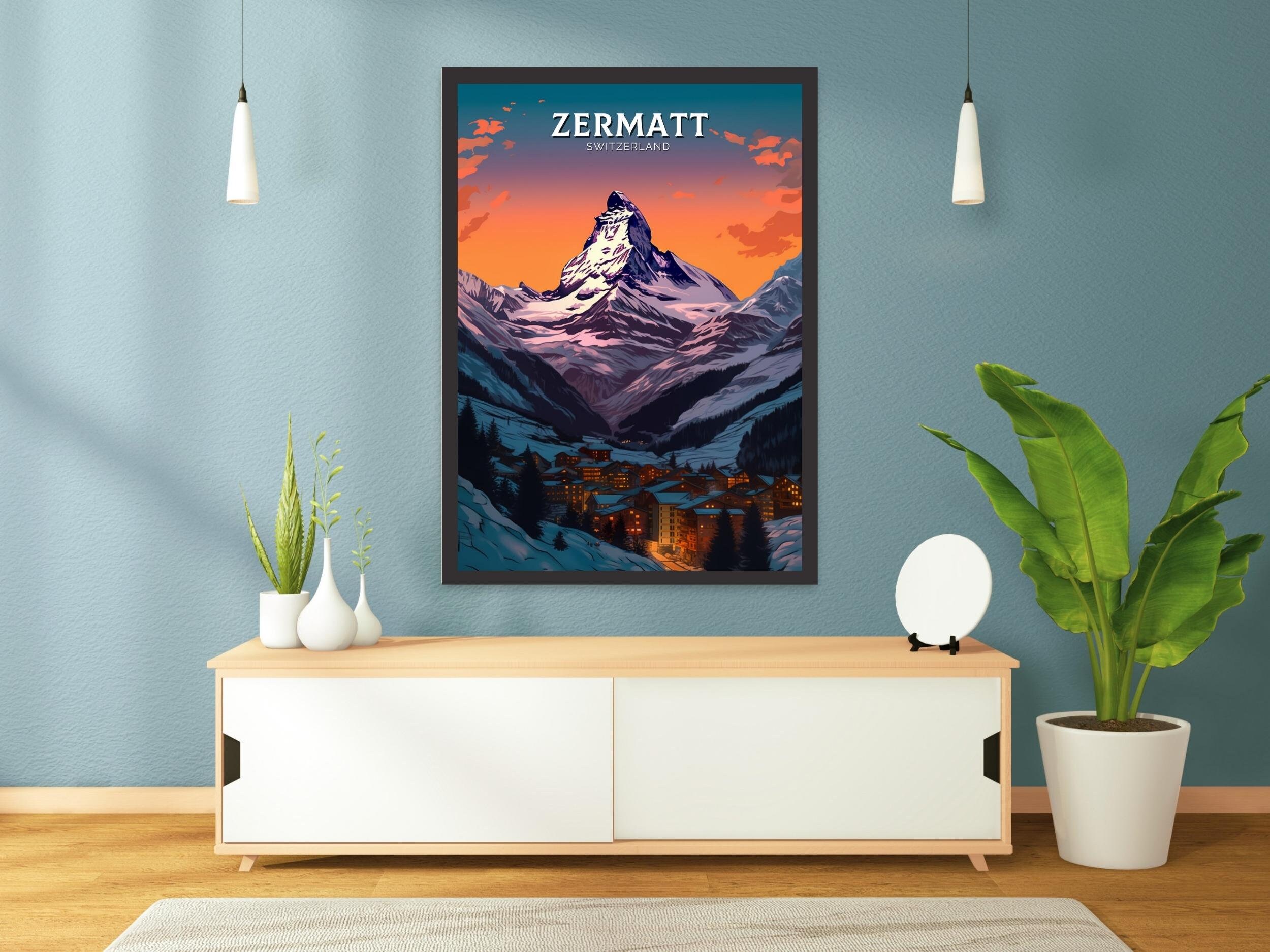 Zermatt Travel Poster Zermatt Travel Print Zermatt - Etsy