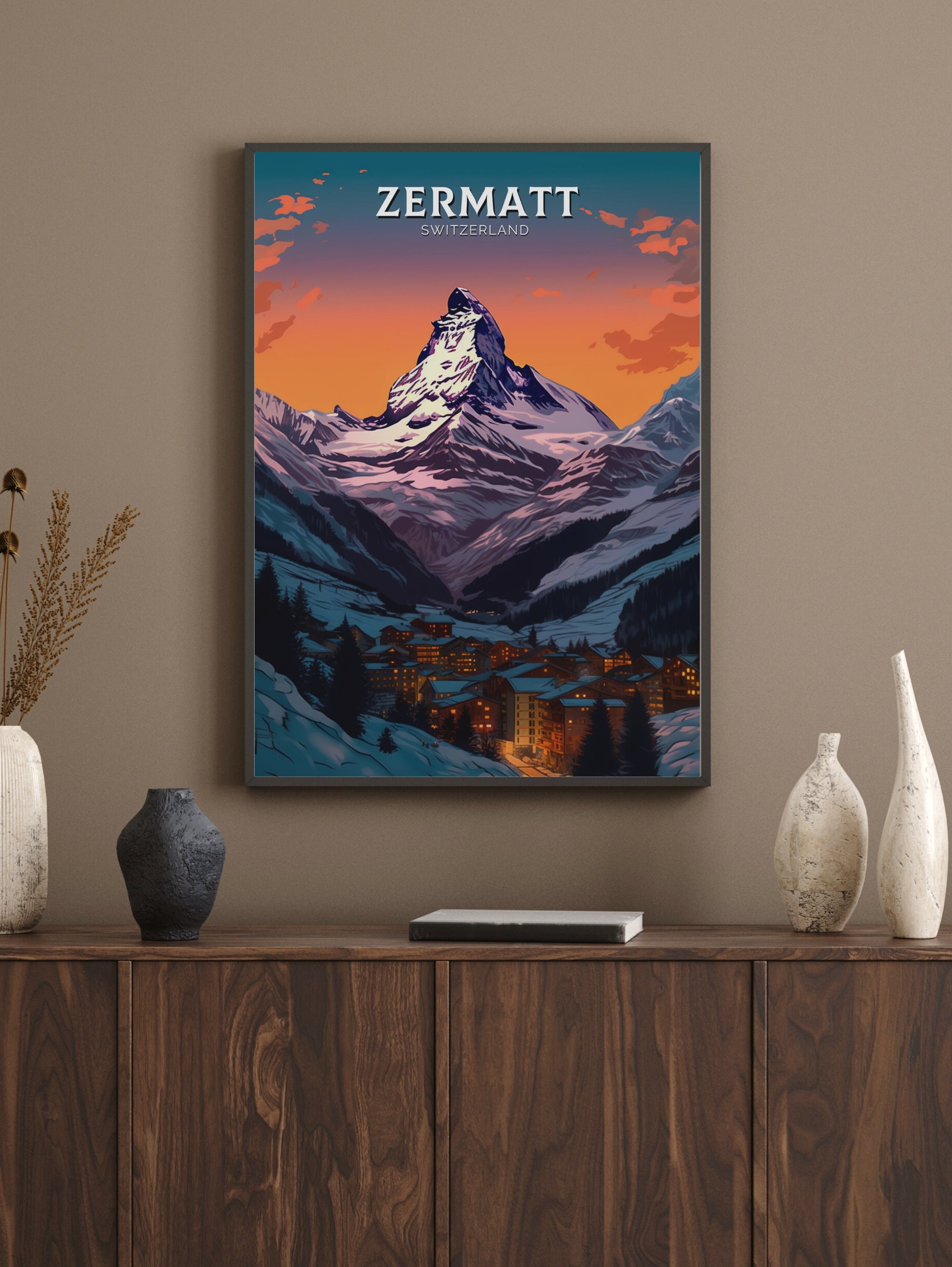 Zermatt Travel Poster Zermatt Travel Print Zermatt - Etsy