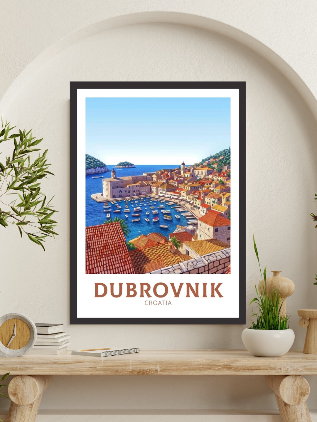 Dubrovnik Croatia Travel Poster Dubrovnik Illustration Dubrovnik Print ...