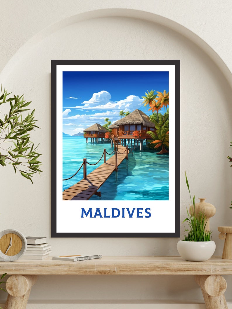 Maldives Poster Maldives Illustration Maldives Print - Etsy