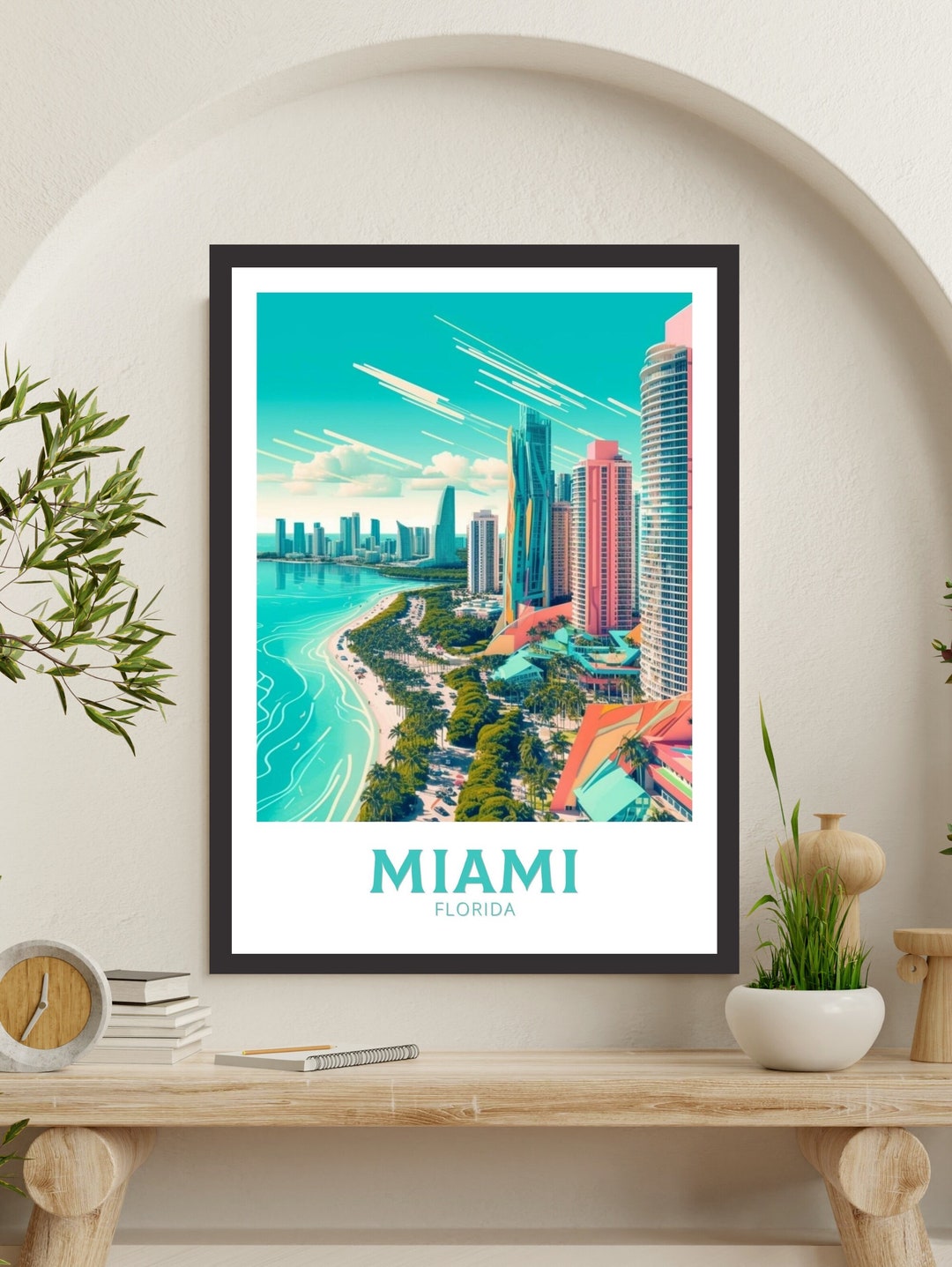 Miami Florida Travel Print Miami Poster Miami Design Miami Wall Art ...