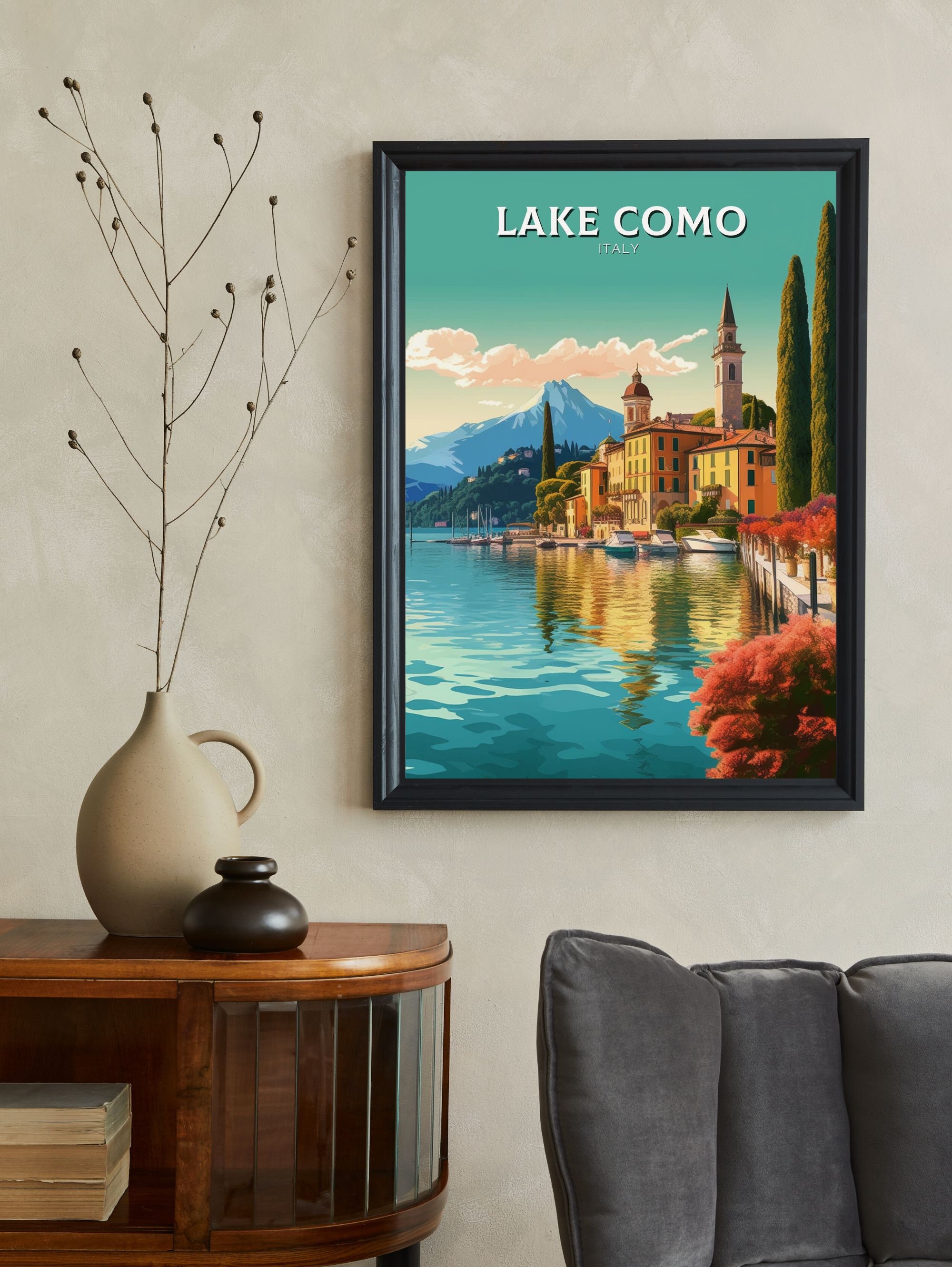 Lake Como Travel Print Lake Como Poster Lake Como Wall Art - Etsy