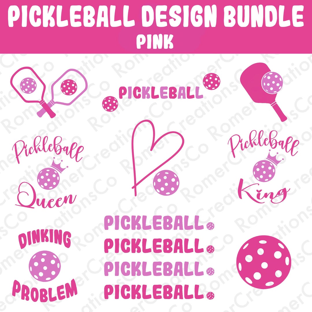 Pink Pickleball PNG, SVG, and PDF 10 Design Bundle - Etsy
