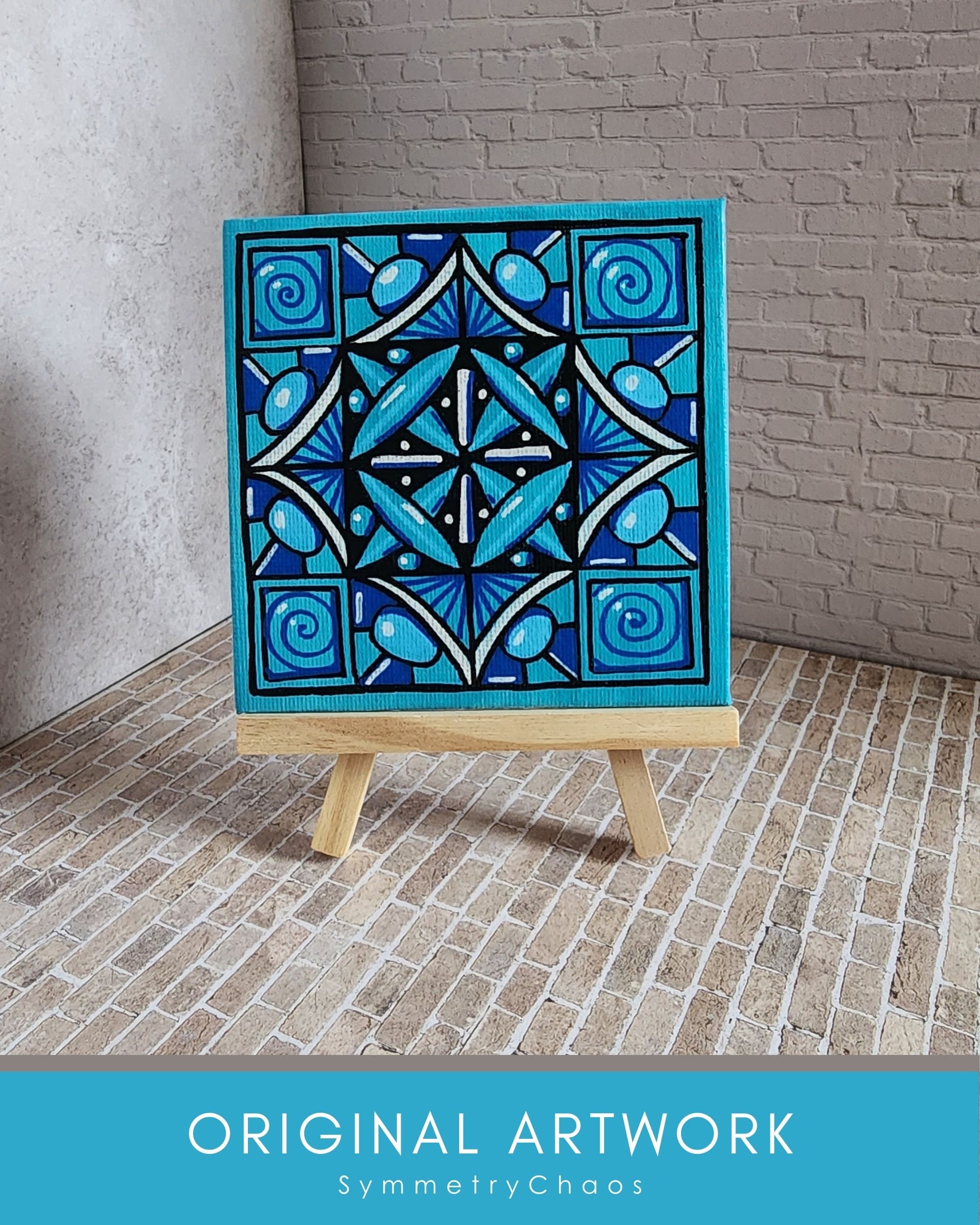 Mini Acrylic Painting: Zentangle-inspired Art - Etsy