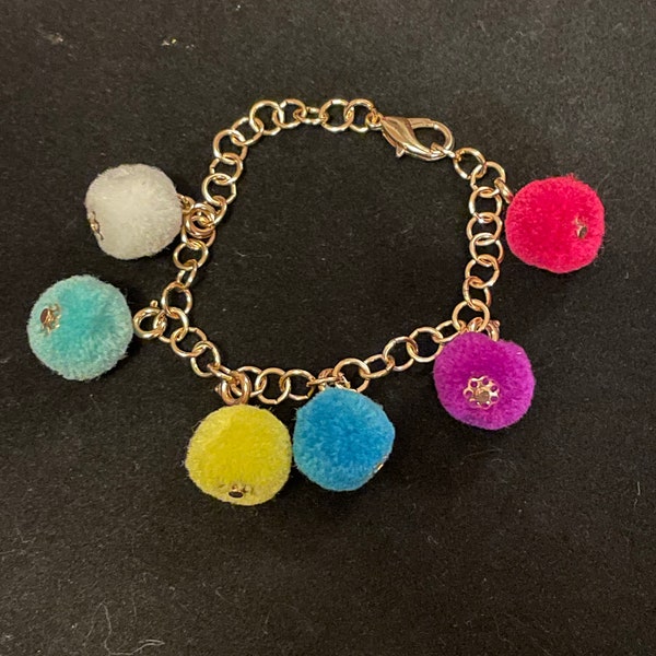 Pom Pom Bracelet - Etsy