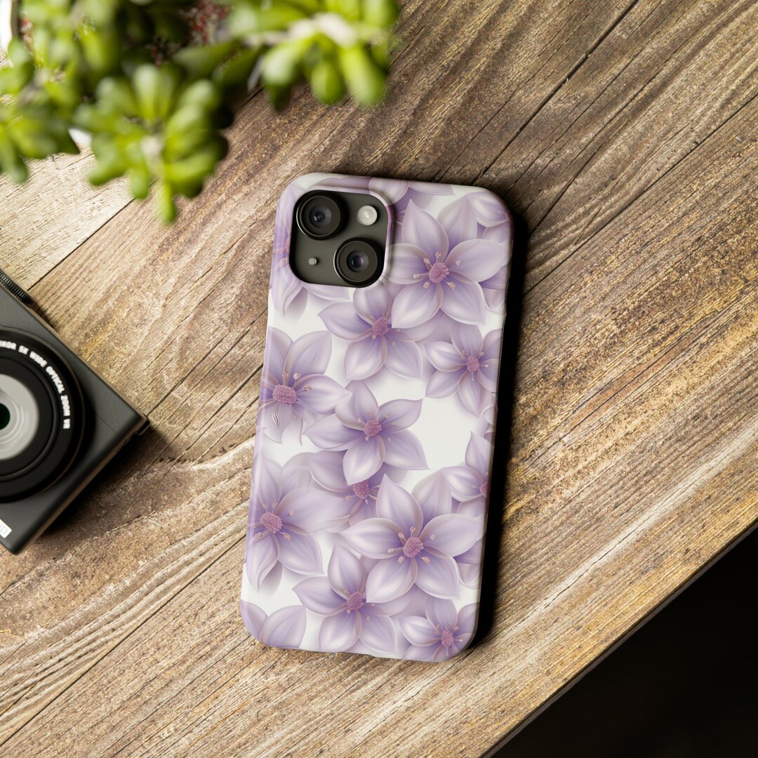 Floral Phone Case for Her Purple Flower Phone Casing, Phone Cover for ...