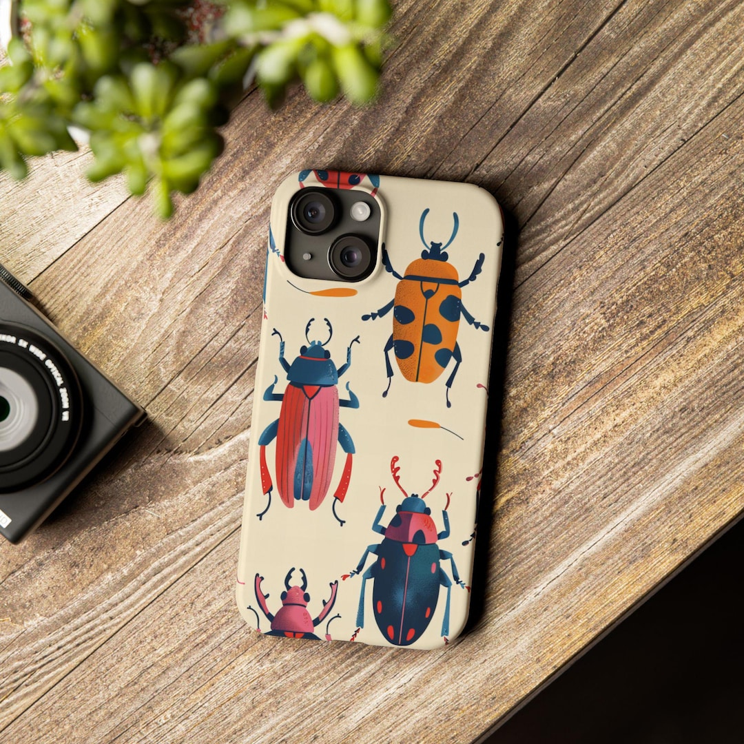 Cute Beetles Phone Case Playful Bugs Insects Spring Phone Cover iPhone ...