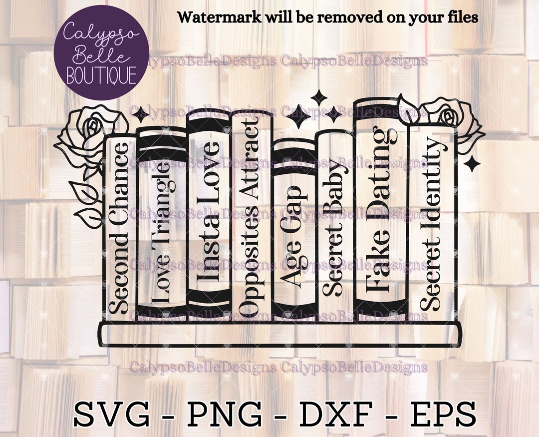 Book Tropes Shelf Svg Romance Reader Svg Romance Tropes Svg - Etsy