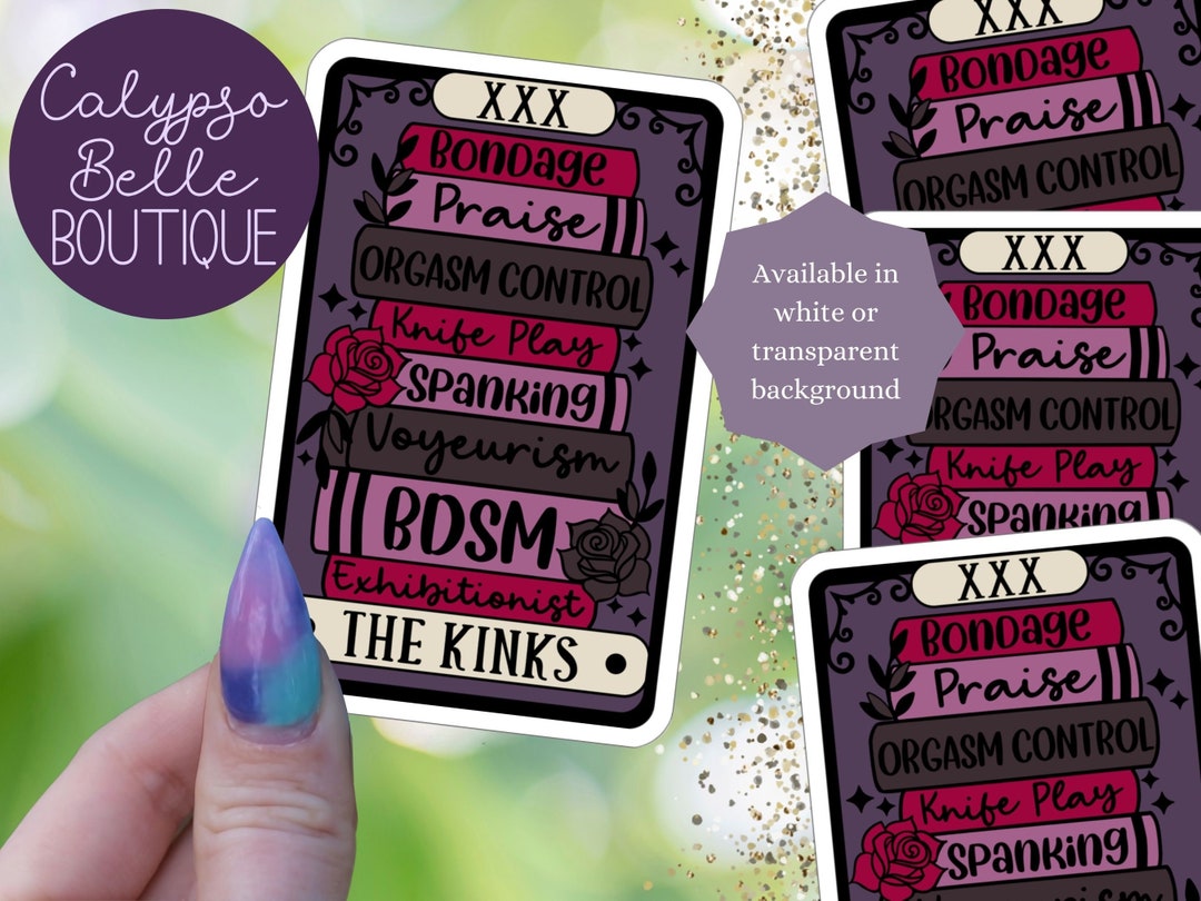 Kinky Book Tarot Card Sticker Romance Smut Book Kinks Sticker Kinky Spicy Bookish Bdsm
