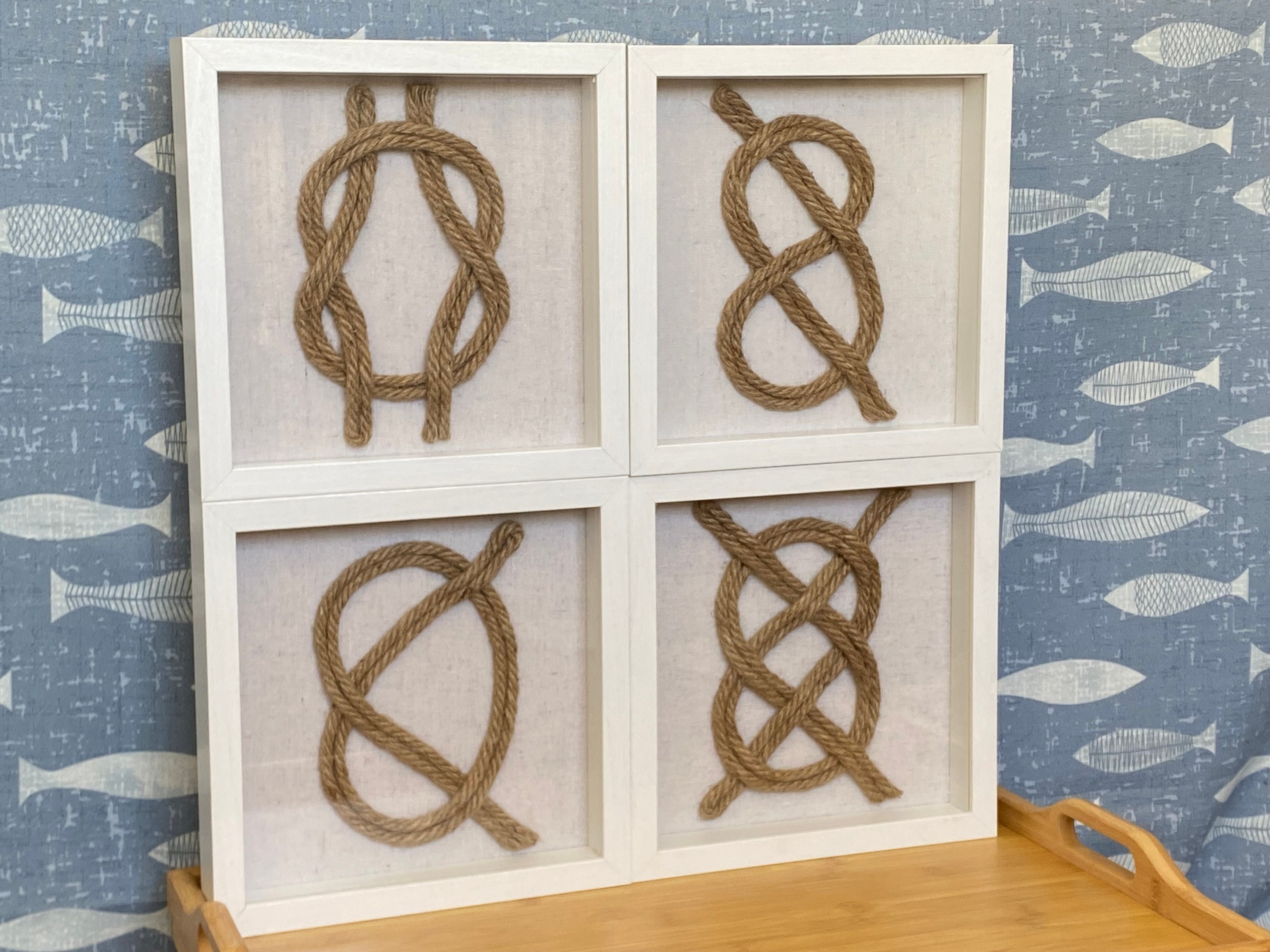 Set of 4 Nautical Knots, Sailor Knots, Beach Decor. - Etsy