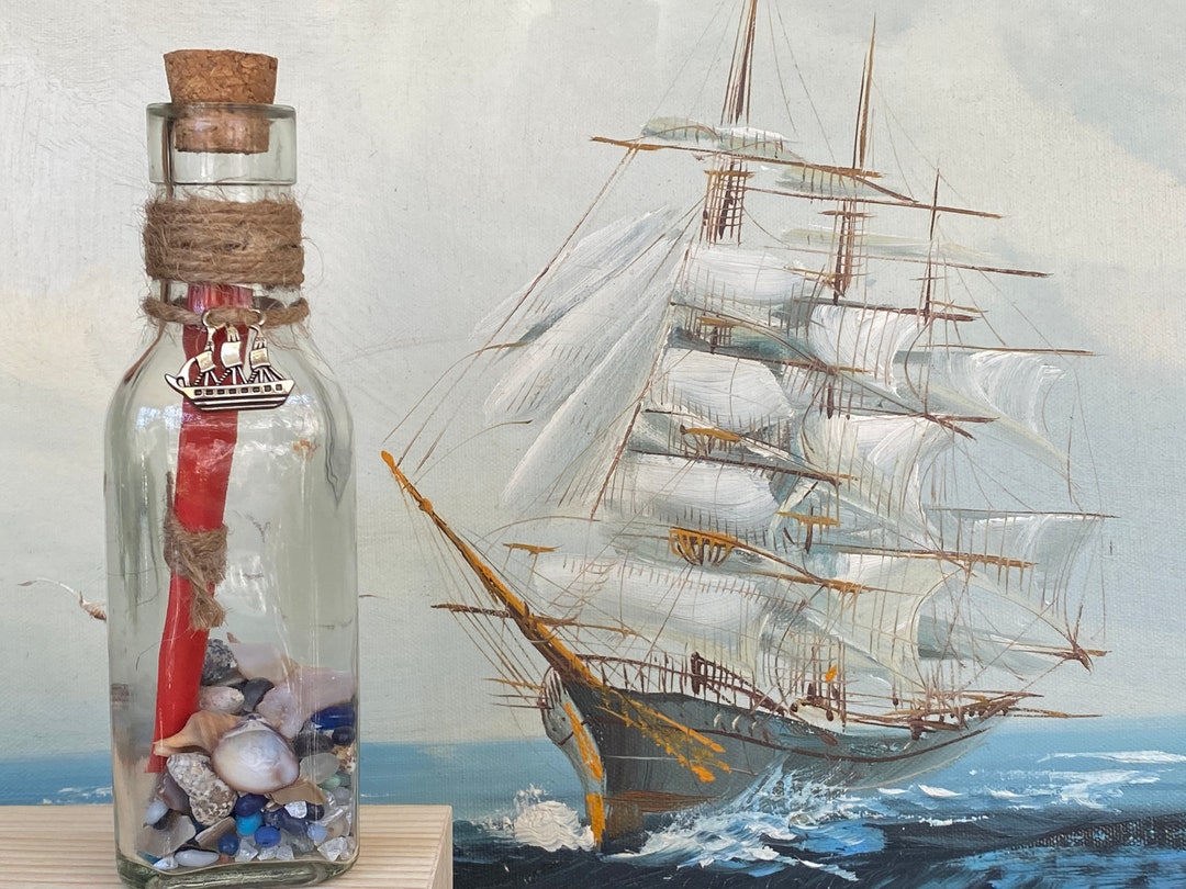 Message in Bottle, Valentines Unique Greeting Card, Beach in the Bottle ...