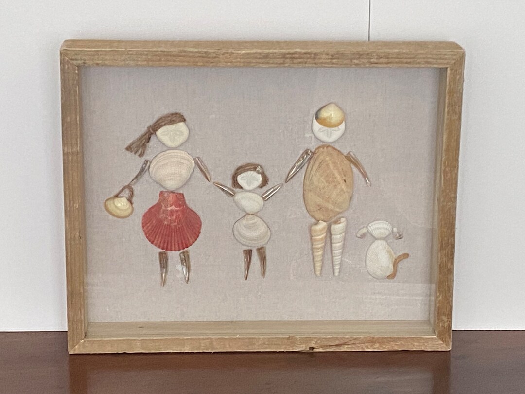 Seashell Family, Seashell People, Seashell Shadowbox, - Etsy