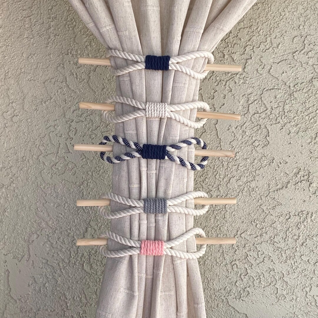 Nautical Curtain Tieback, Sailor Rope Drape Holdback, Costal Window ...