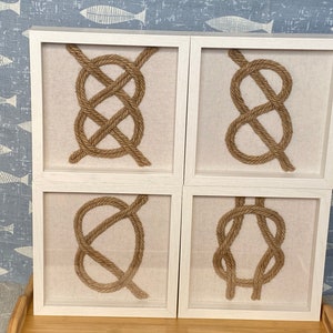 Set of 4 Nautical Knots, Sailor Knots, Beach Decor. - Etsy