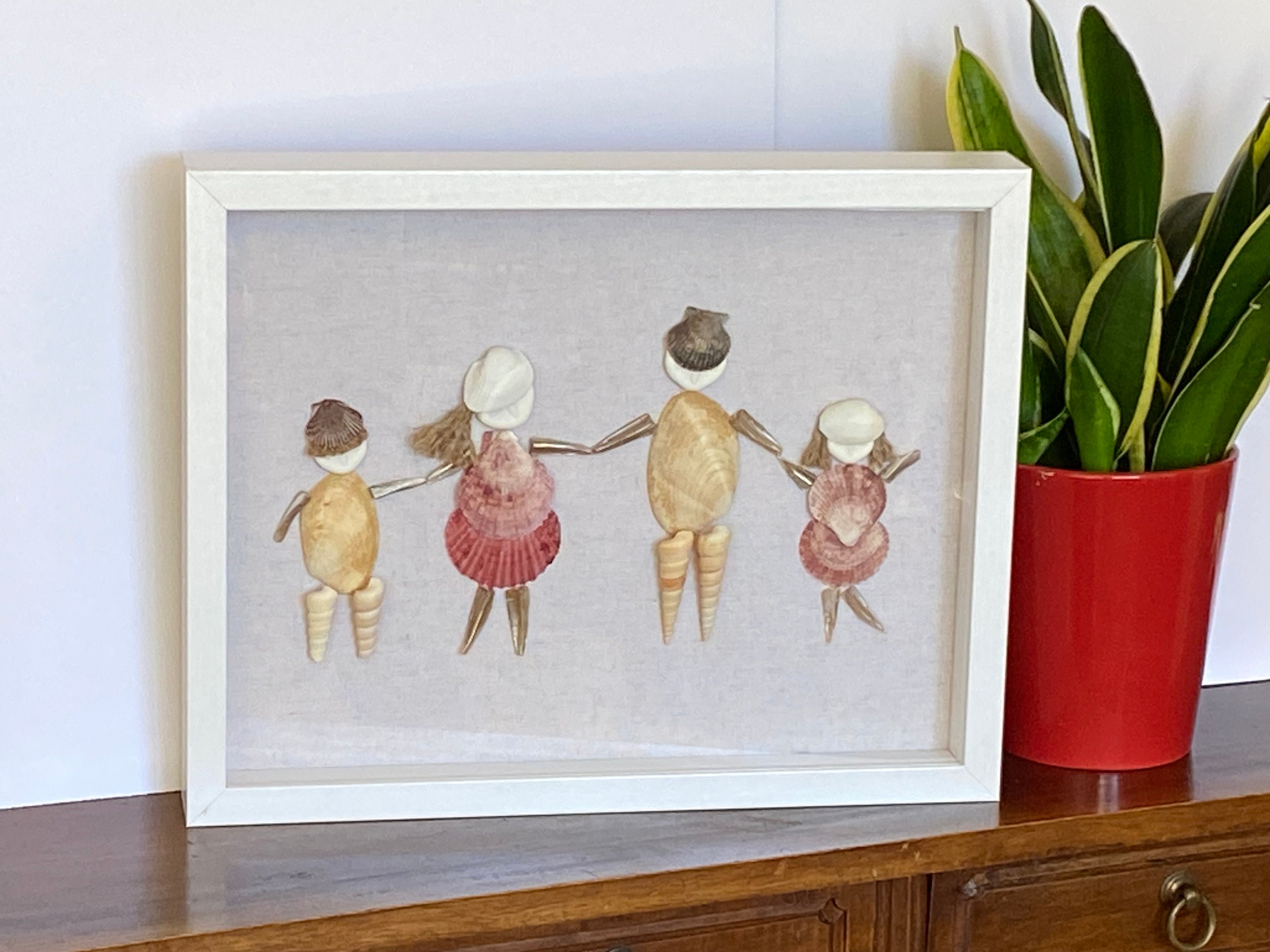Seashell Family, Seashell Shadow Box, Shell People, - Etsy