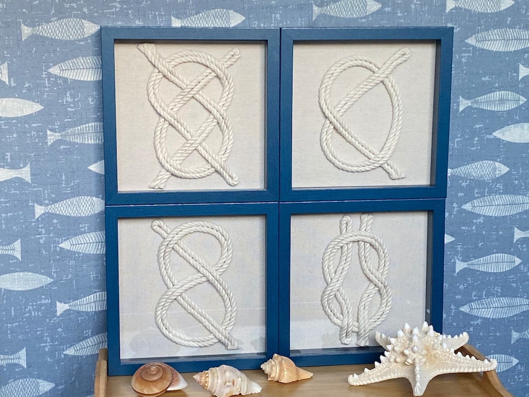 Set of 4 Nautical Knots, Sailor Knots, Rope Art. - Etsy
