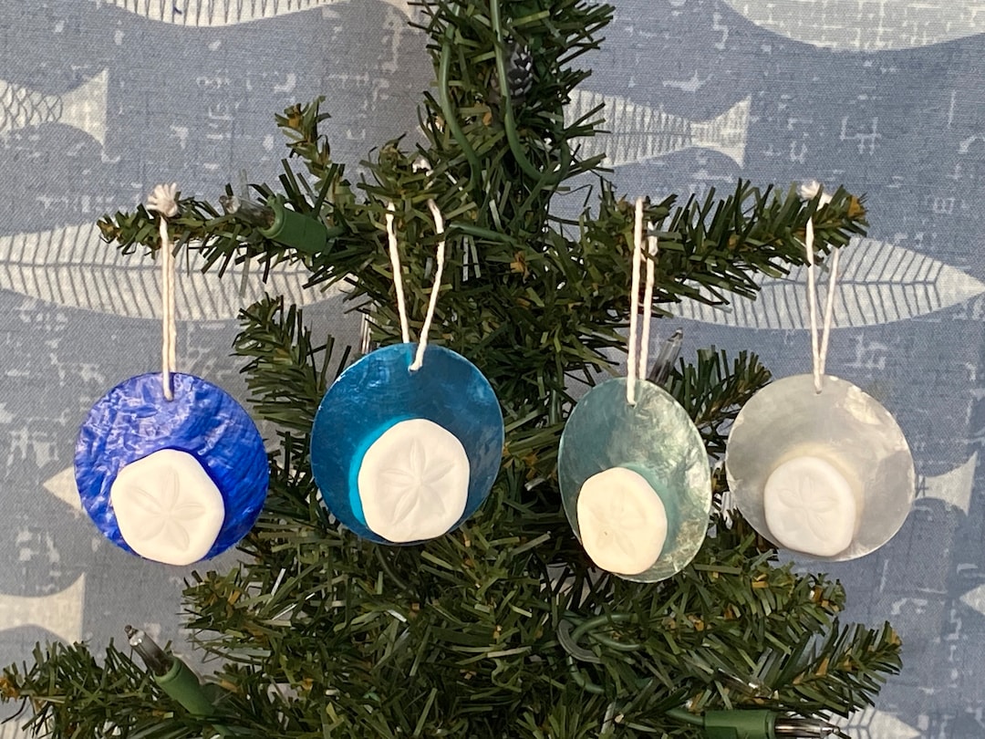 Capiz Shell Christmas Ornaments Set of 4 Ornaments Send - Etsy