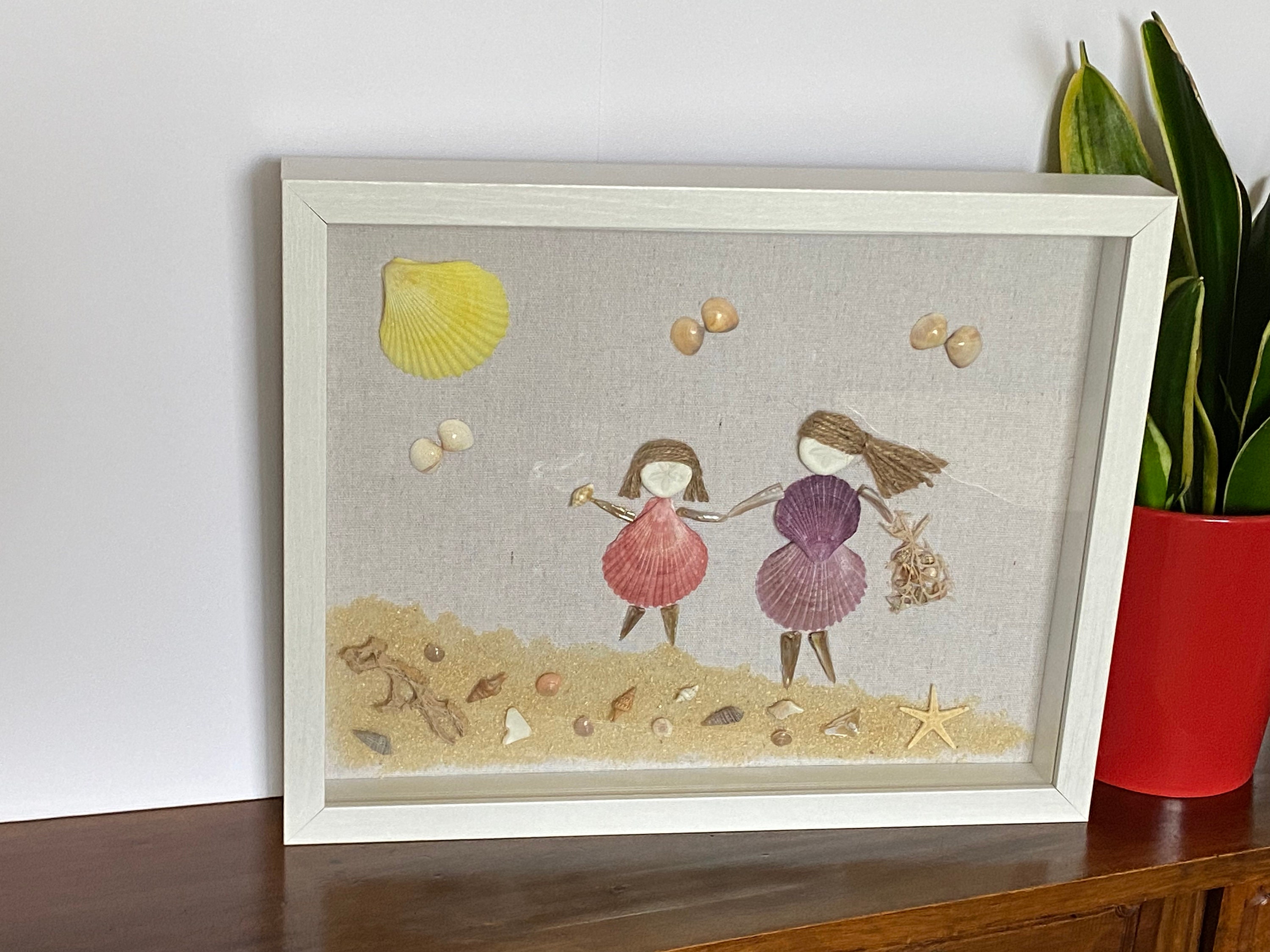 Shell People, Mother and Daughter on the Beach, Seashells Girls ...