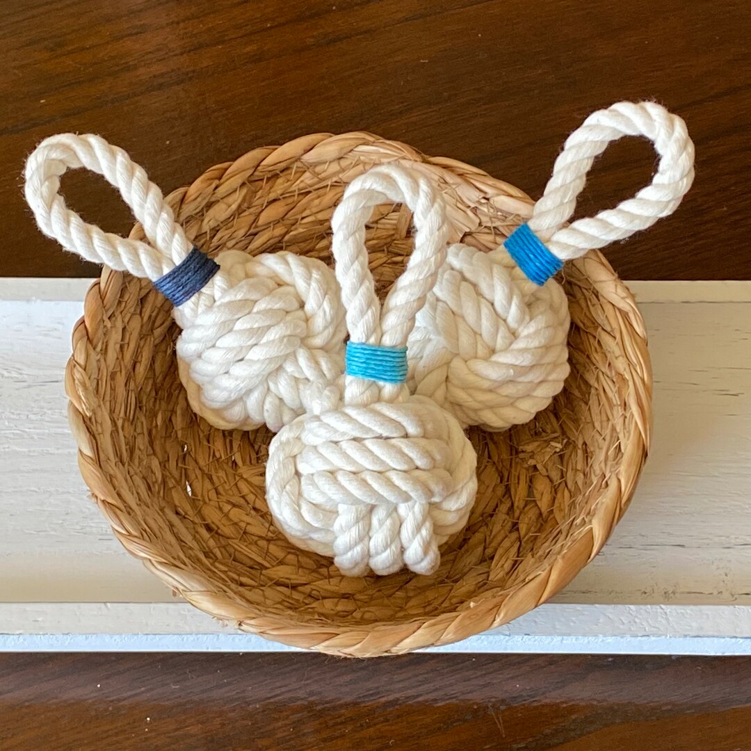 Set of 3 Handmade Monkey Fist Knots: Nautical Rope Decor - Etsy