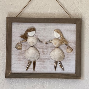 Seashell People Art, Best Friends Gift, Sister Picture - Etsy