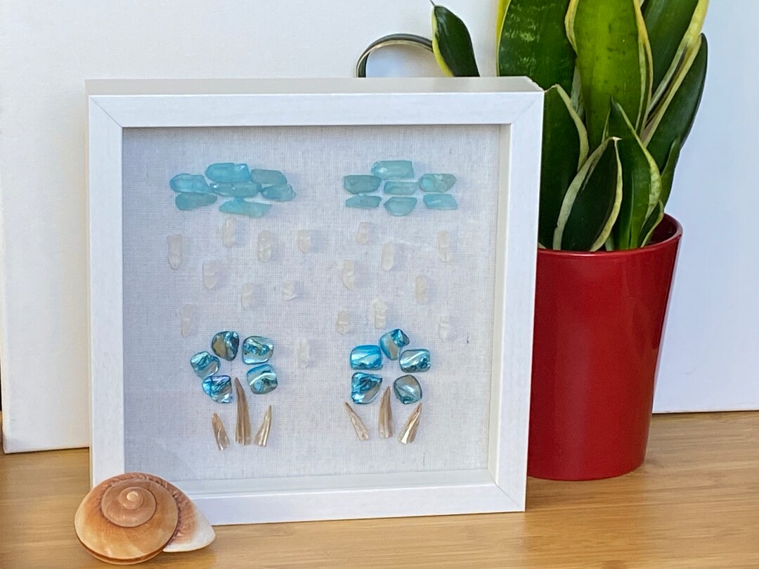 Seashell Shadow Box, Nautical Art, Shell Wall Decor, Beach Theme ...