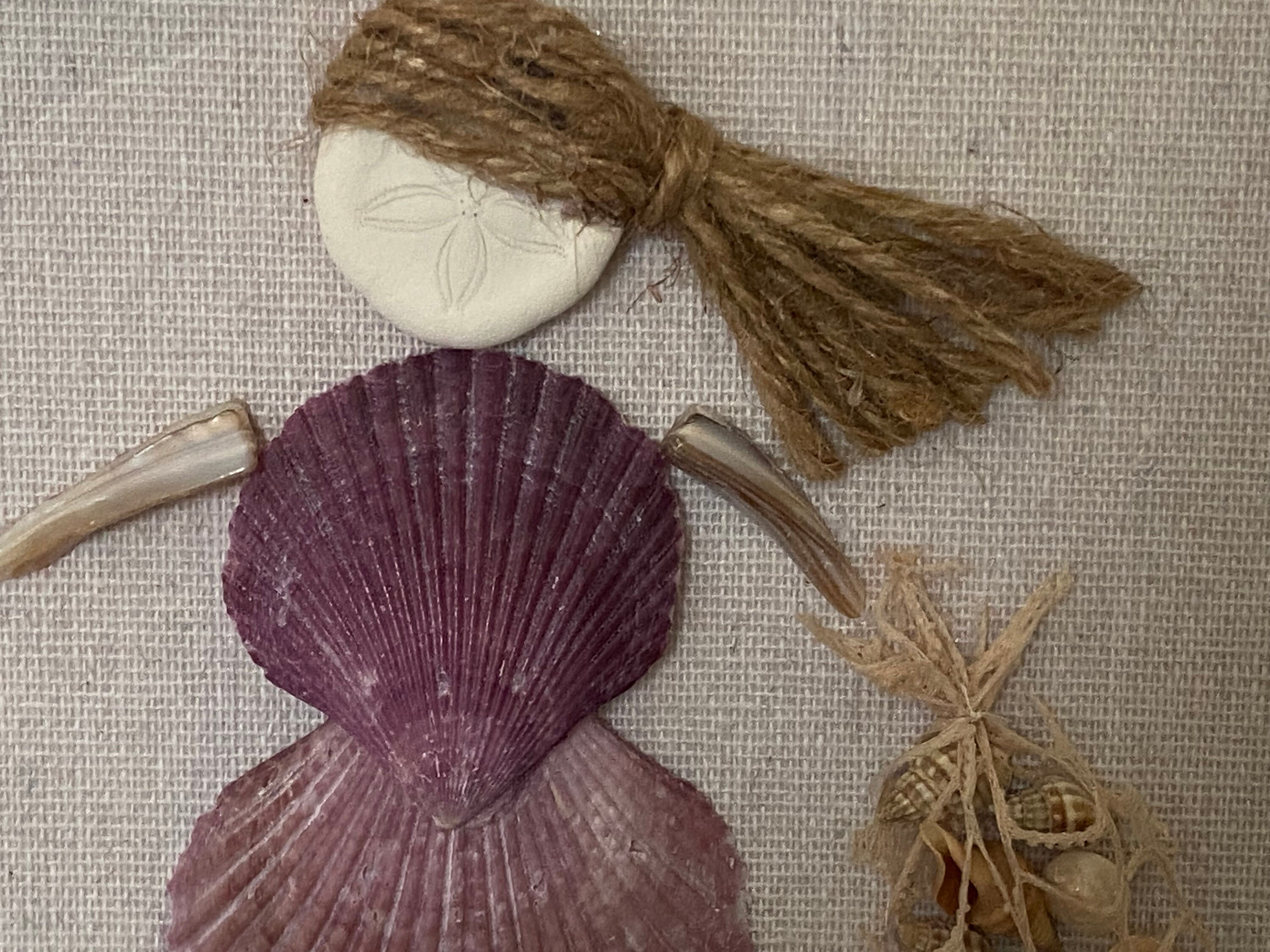 Shell People, Mother and Daughter on the Beach, Seashells Girls ...