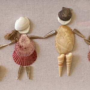 Seashell Family, Seashell Shadow Box, Shell People, - Etsy